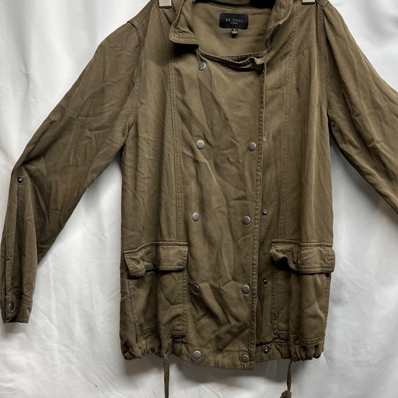 BE COOL | Jackets & Coats | Be Cool Army Green Button Up Jacket Parka ...